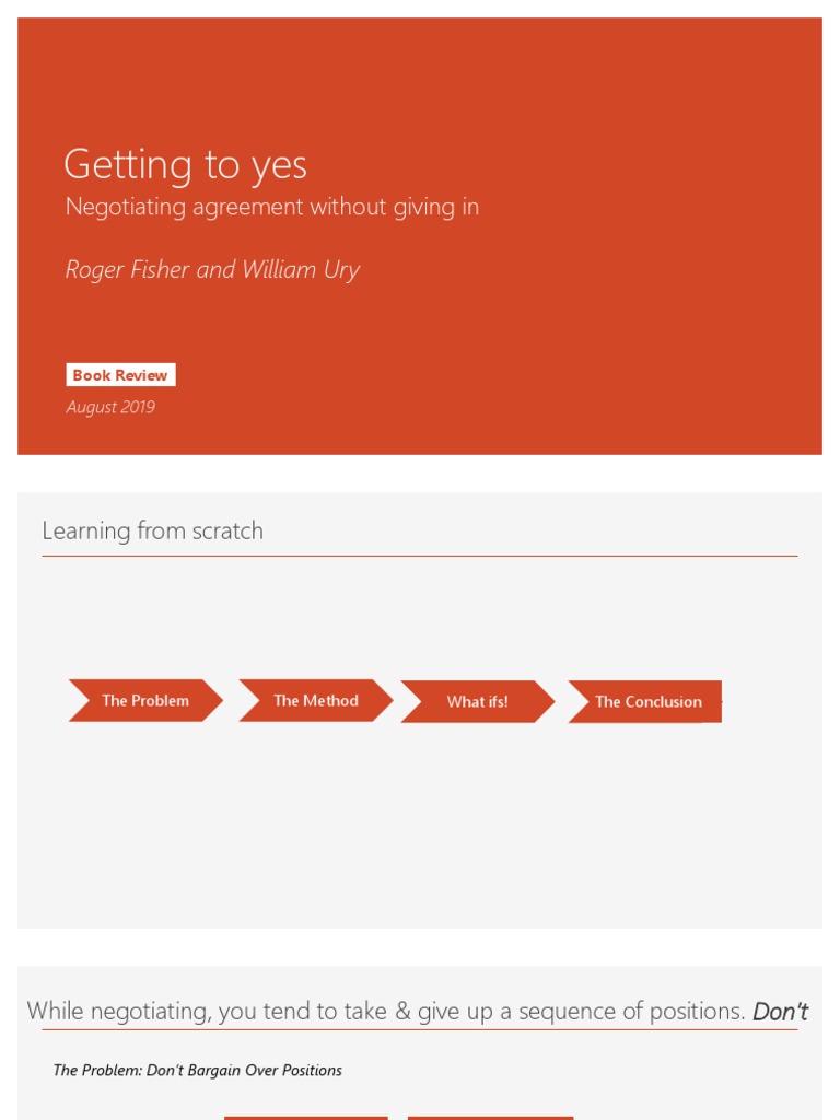 Getting To Yes: Negotiating Agreement Without Giving in | PDF ...