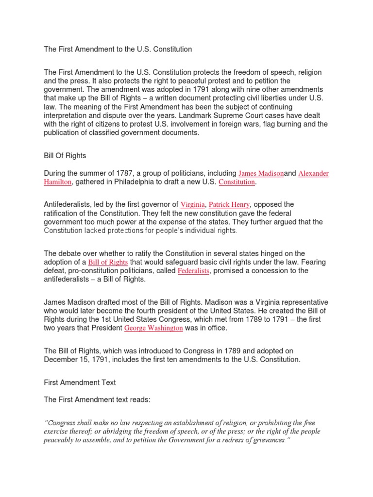 Bill of Rights US | PDF | First Amendment To The United States ...