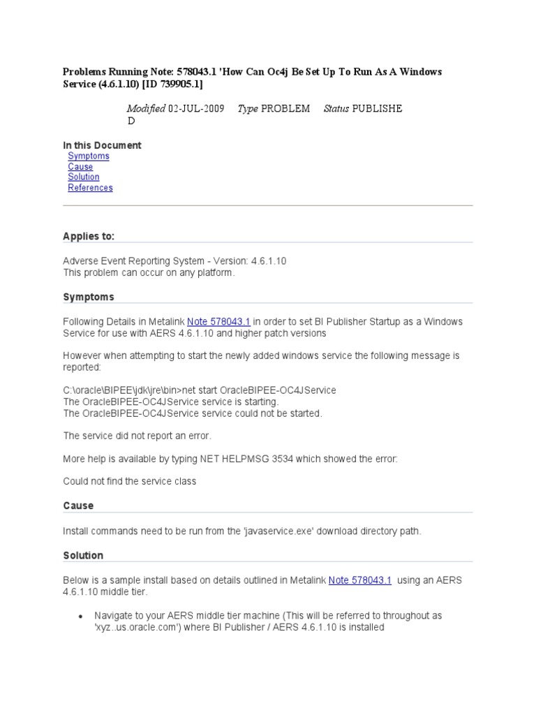 Oc4j As Windows Service | PDF | Areas Of Computer Science | Java Virtual Machine