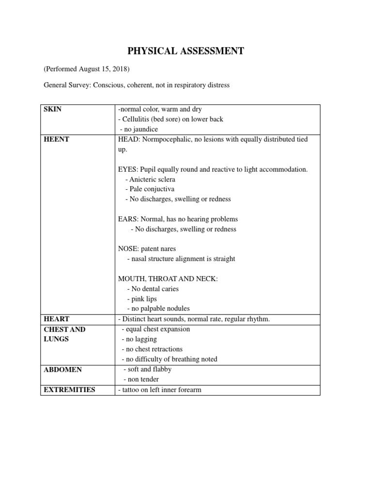 Physical Assessment | PDF | Medicine | Medical Specialties