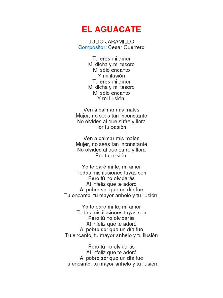 El Aguacate | PDF | Ecuador | Entretenimiento (general)