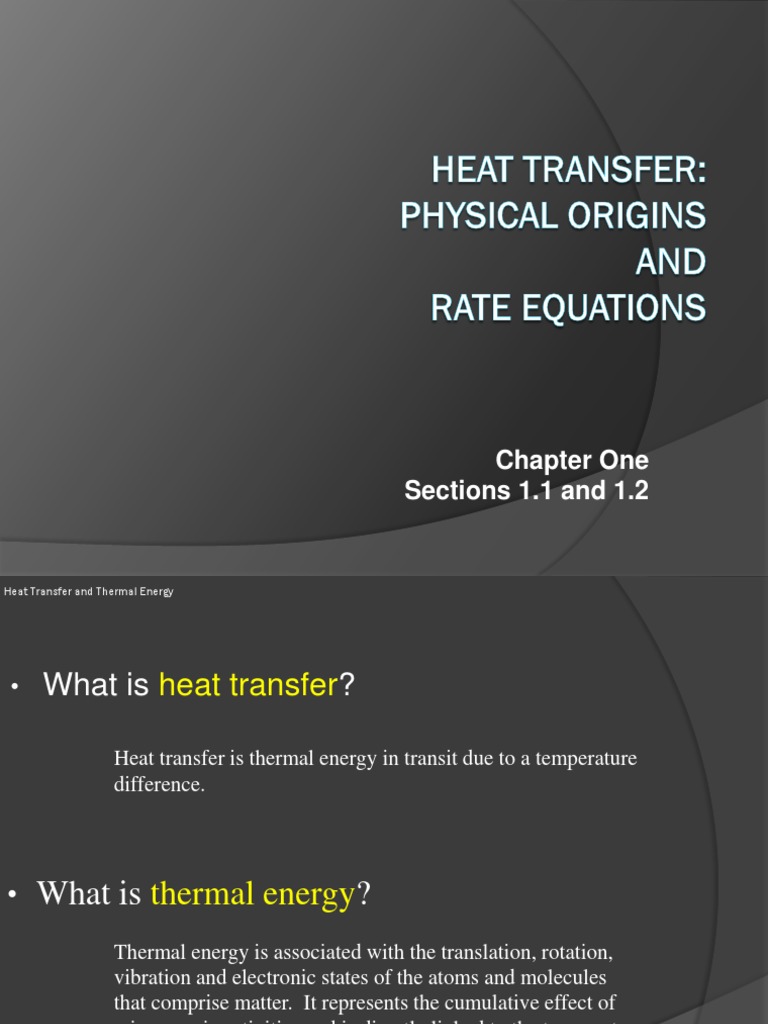 Chapter 1 Heat Transfer | PDF | Heat Transfer | Thermal Conduction