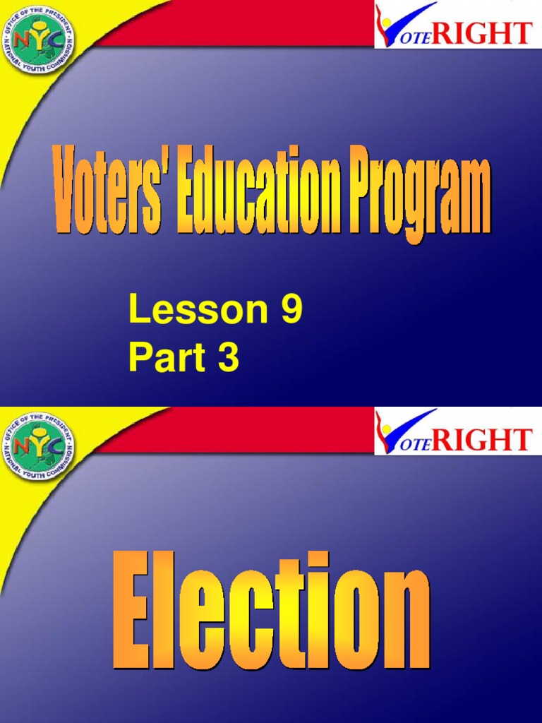 Voters Education 1 | PDF | Elections | Voting