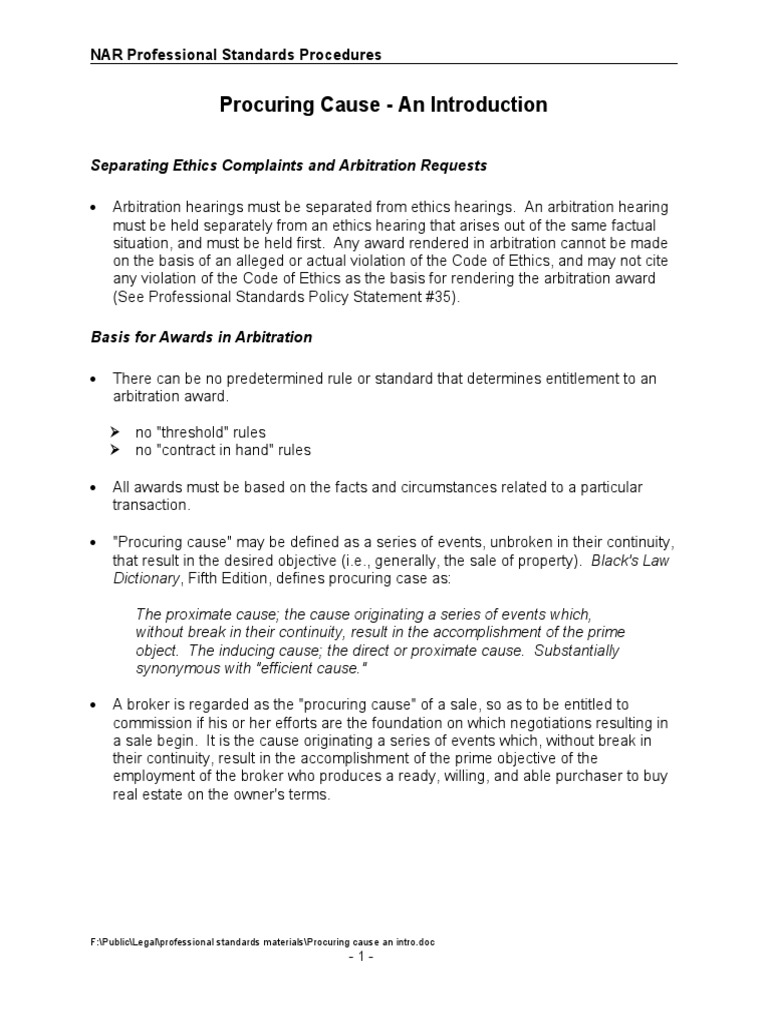 Procuring Cause An Introduction | PDF | Real Estate Broker | Broker