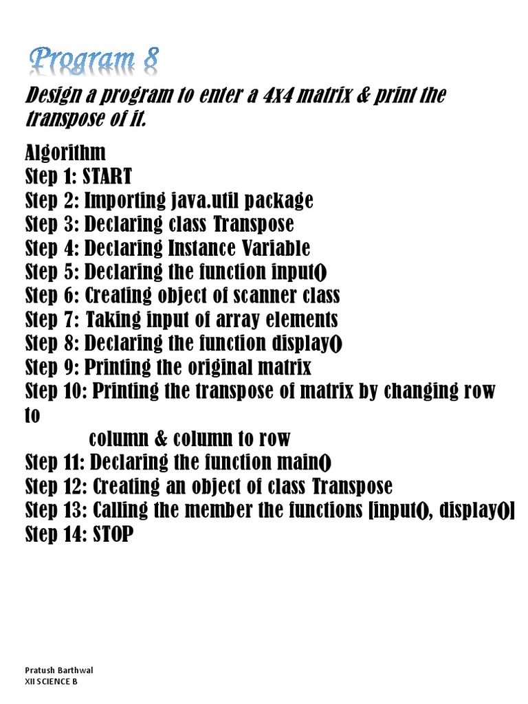 Computer Project | PDF | Matrix (Mathematics) | Subroutine