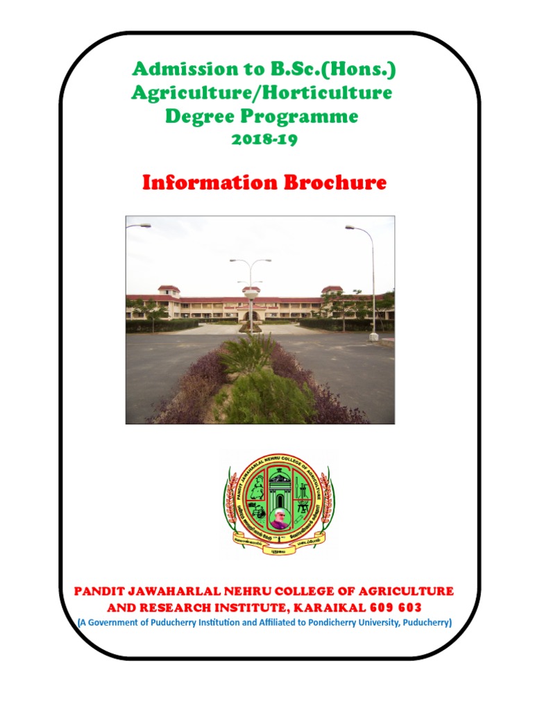 PAJANCOA B.Sc. Admission Brochure 2018-19 | PDF | University And ...