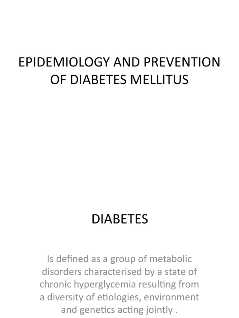 Epidemiology Of Diabetes Mellitus Pdf Diabetes Insulin
