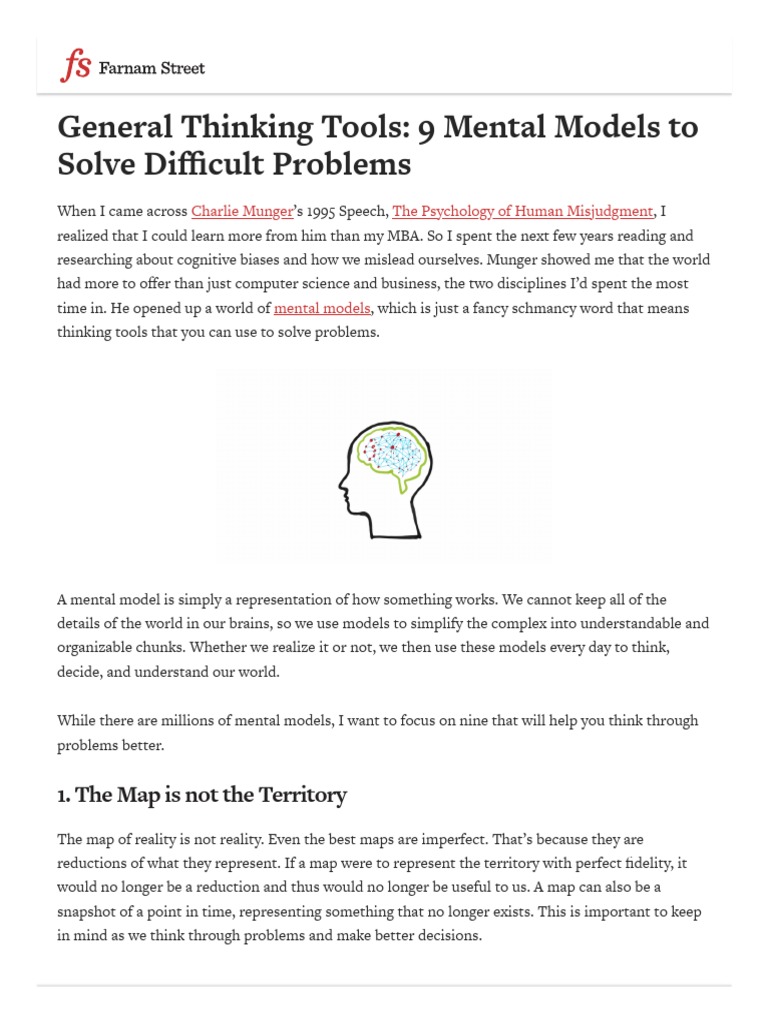 Mental Models To Solve Problems | PDF | Thought | Occam's Razor