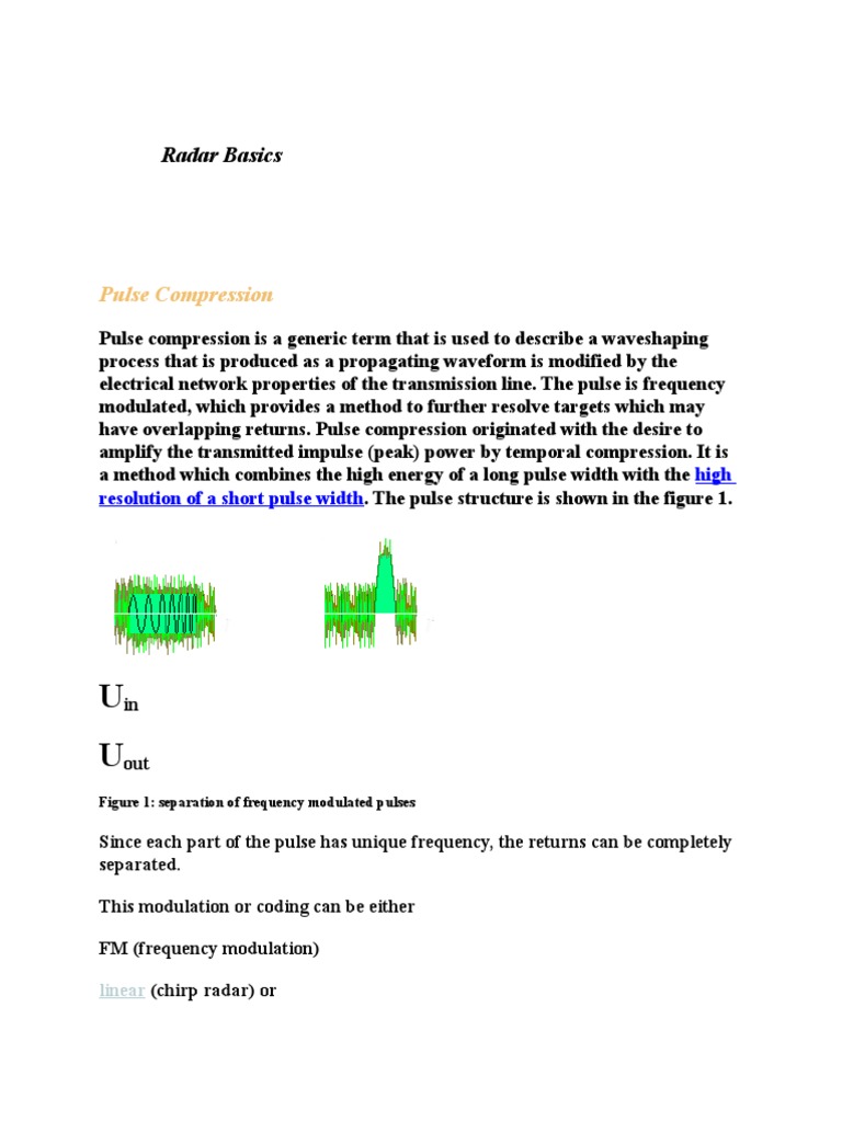 Radar Basics: Pulse Compression | PDF | Frequency Modulation | Filter ...