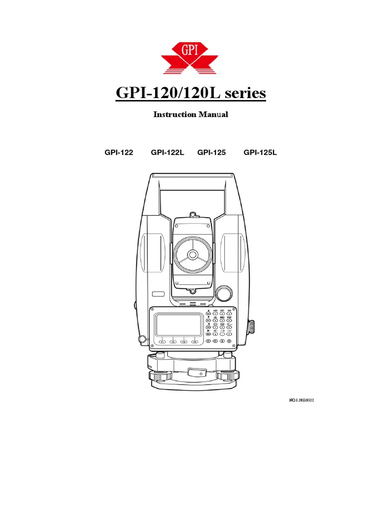 GPI-120 Series Total Station Manual | PDF | Battery Charger | Laser