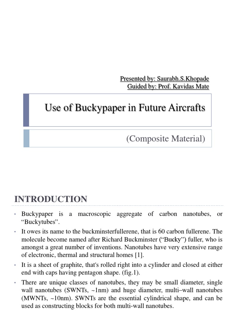 Use of Buckypaper in Future Aircrafts | PDF | Carbon Nanotube ...