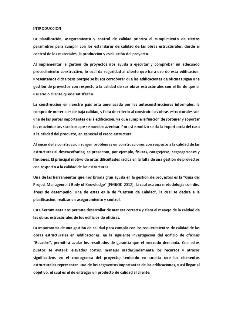 Gestion de Proyectos Conclusion | PDF | Calidad (comercial) | Gestión ...