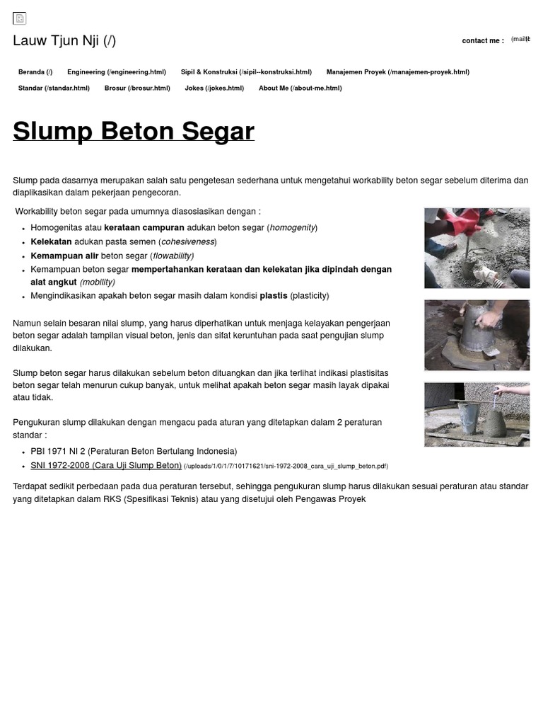 Uji Slump Beton Sesuai SNI 1972:2008 | PDF