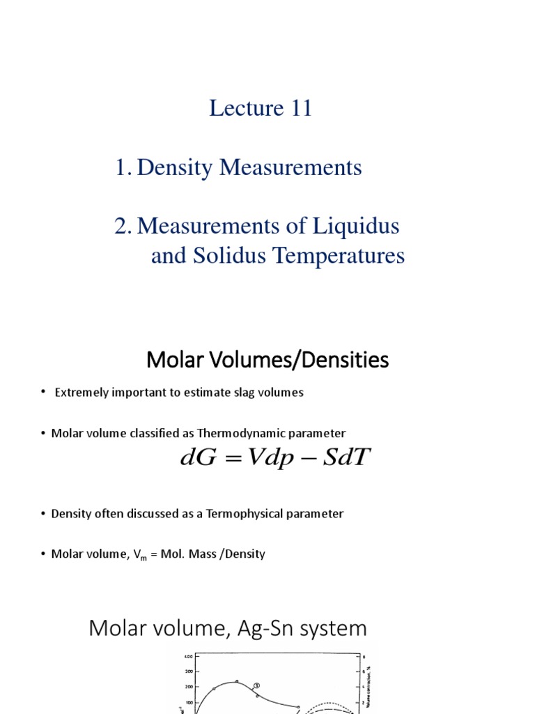 Lectures 11 - Density, Solidus and Liquidus Measurements | PDF | Argon ...
