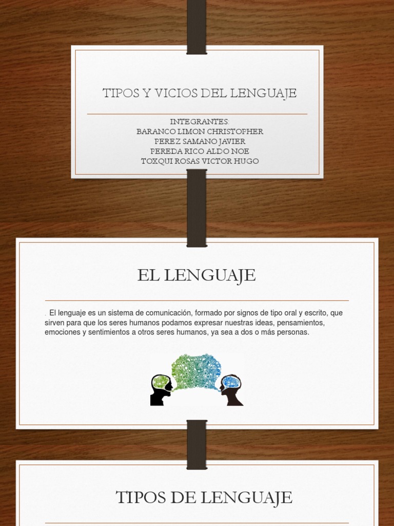 Tipos y Vicios Del Lenguaje | PDF | Comunicación no verbal | Habla