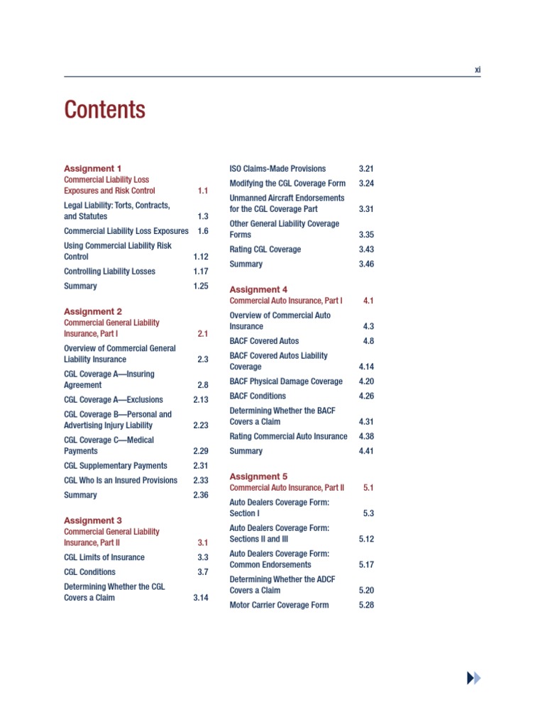 Cpcu 552 Toc | Download Free PDF | Liability Insurance | Workers ...