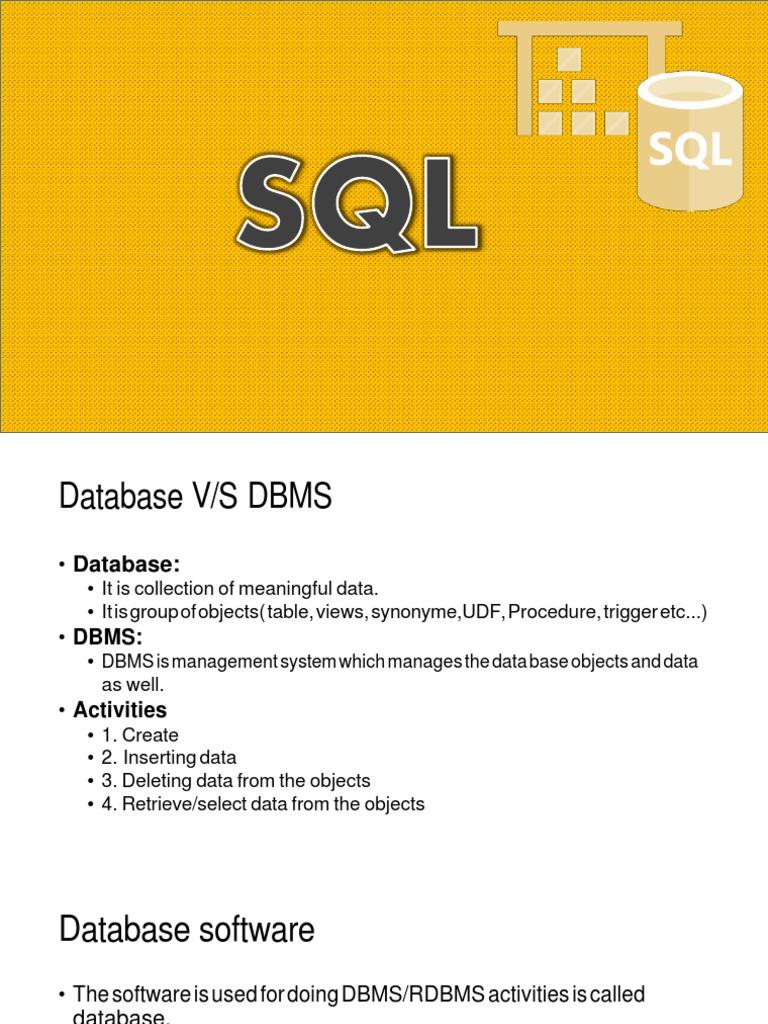 SQL | PDF | Databases | Information Science