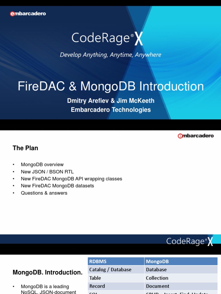 MongoDB FireDAC Presentation | PDF | No Sql | Mongo Db