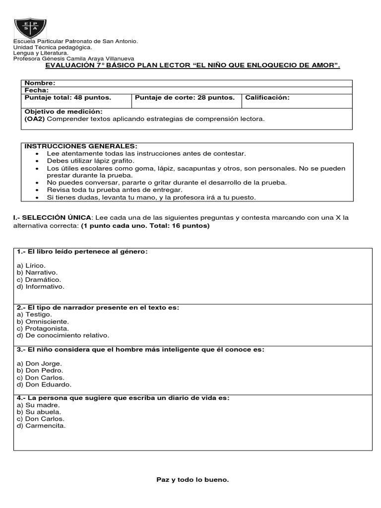 Prueba Del Libro El Niño Que Enloqueció de Amor | PDF | Narración