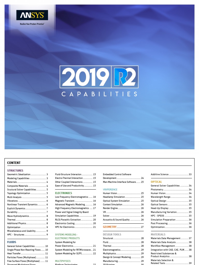 Ansys Capabilities 2019 r2 | PDF | Combustion | Fluid Dynamics
