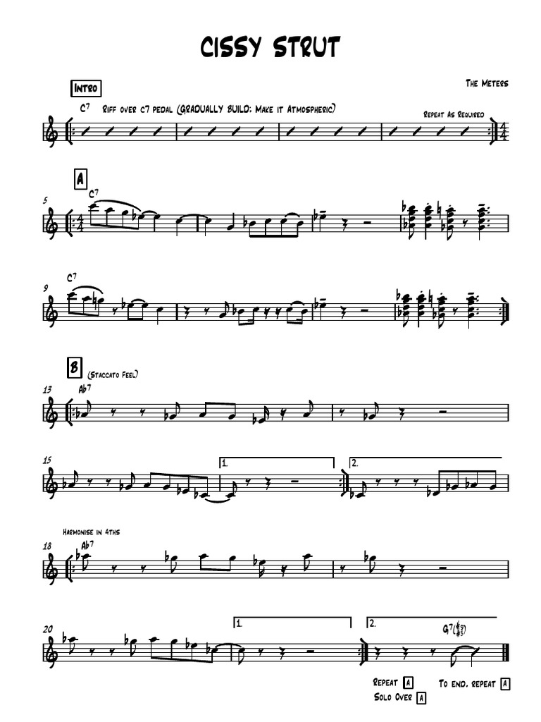 Cissy Strut The Meters PDF | PDF