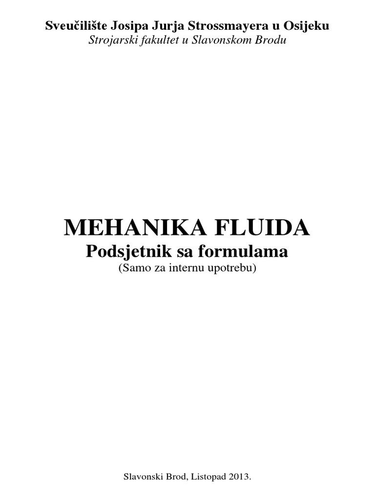 Formule Mehanika Fluida | PDF