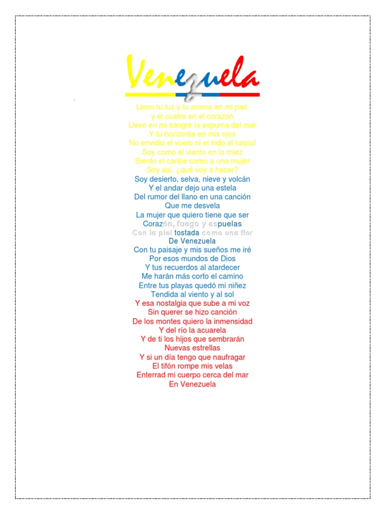 Venezuela - Canción de Luis Silva - Letra | PDF