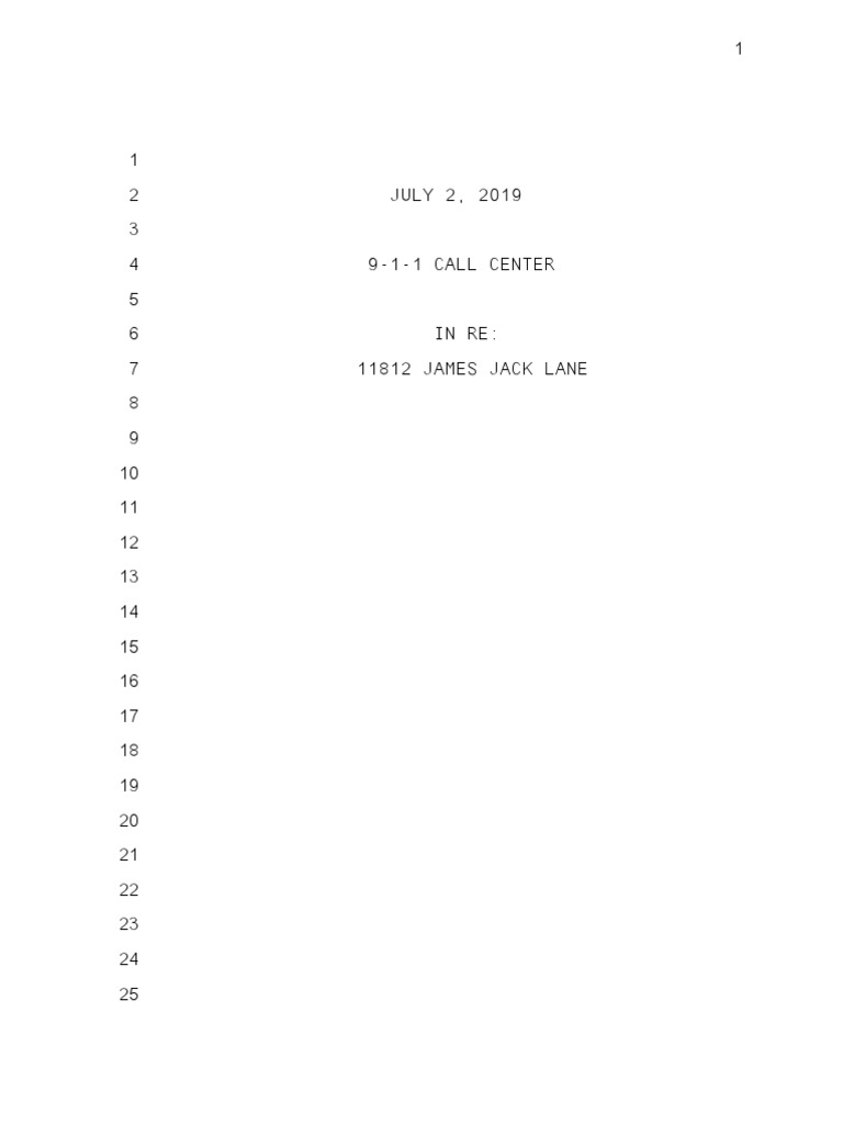 TRANSCRIPT: Officials Release 911 Call Made by Homeowner Trapped Under ...