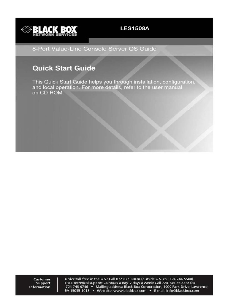 Quick Start Guide: 8-Port Value-Line Console Server QS Guide | PDF ...