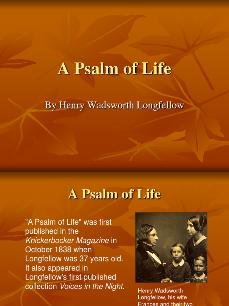 A Psalm of Life: by Henry Wadsworth Longfellow | PDF
