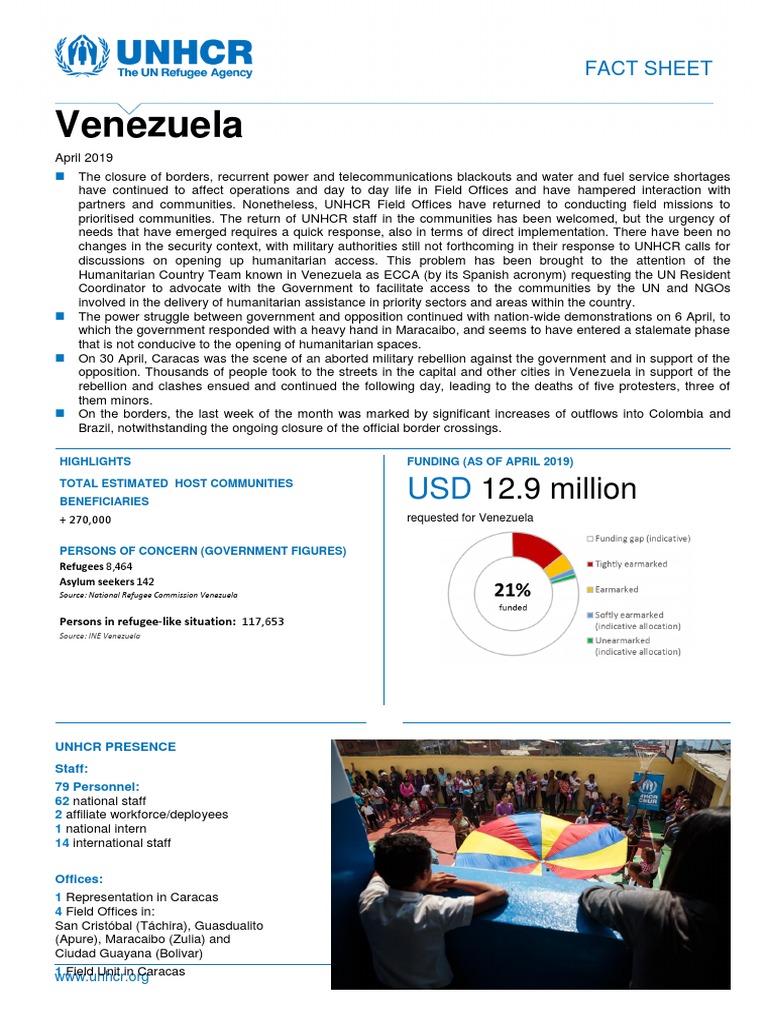 Venezuela Fact Sheet Highlights Needs Response | PDF | Refugee | United ...