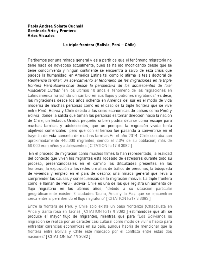 La TRIPLE FRONTERA (PERU - BOLIVIA - CHILE) | PDF | Migración humana ...