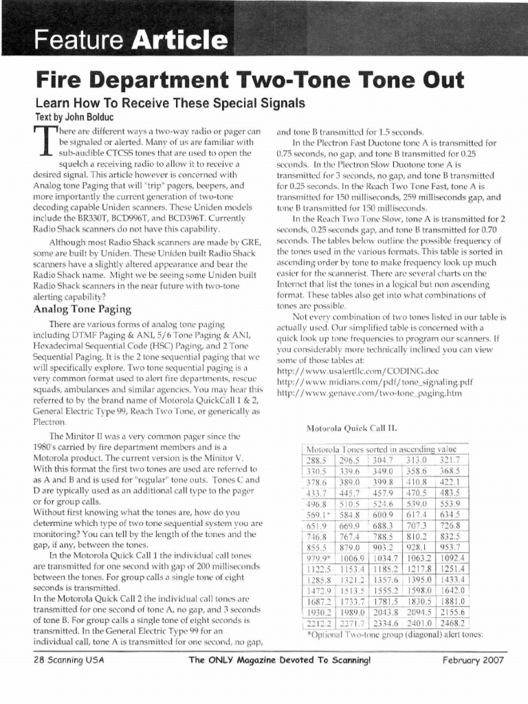 Fire Tone Paging for Enthusiasts | PDF | Radio | Telecommunications ...