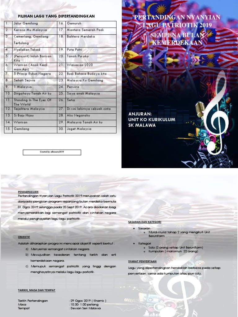 Pamplet Pertandingan Lagu Patriotik | PDF