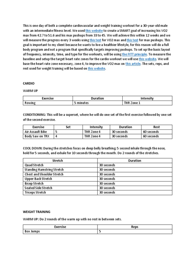 Fitt Principle Submission | PDF | Weight Training | Aerobic Exercise