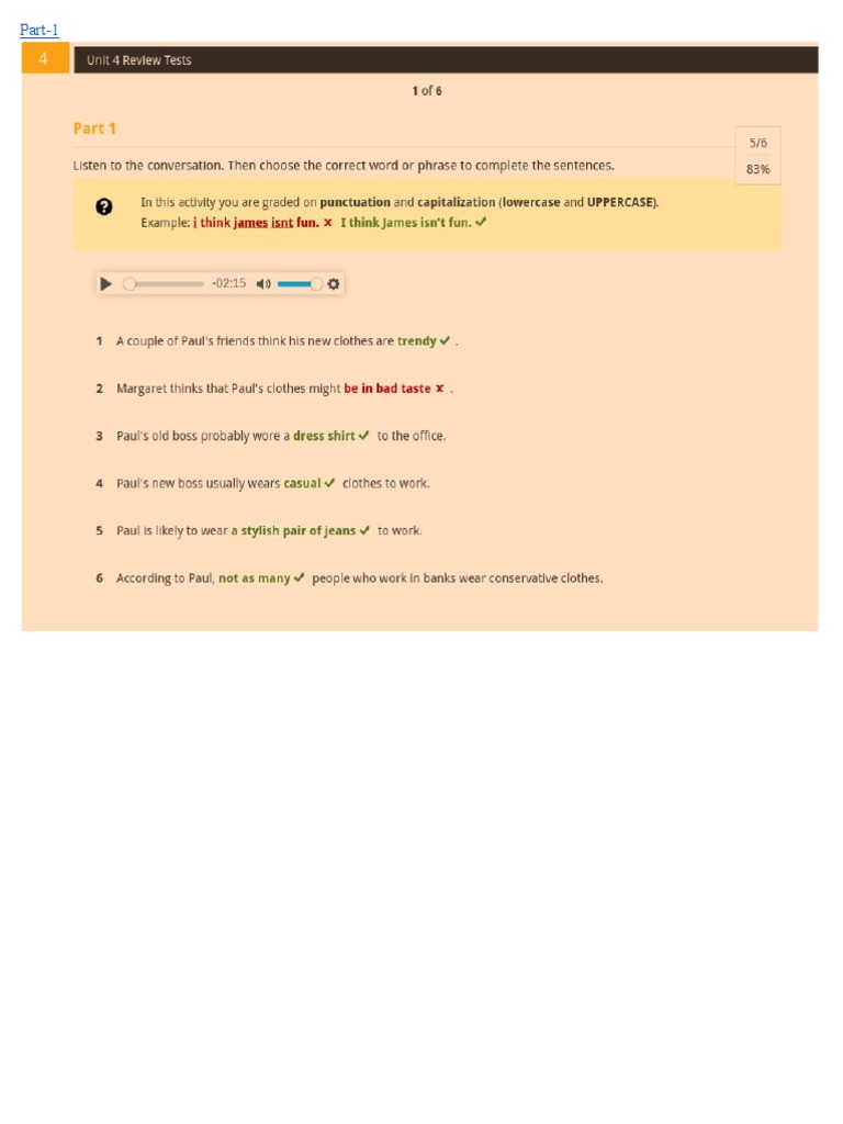 Summit 1 - Unit 4 General Test | PDF