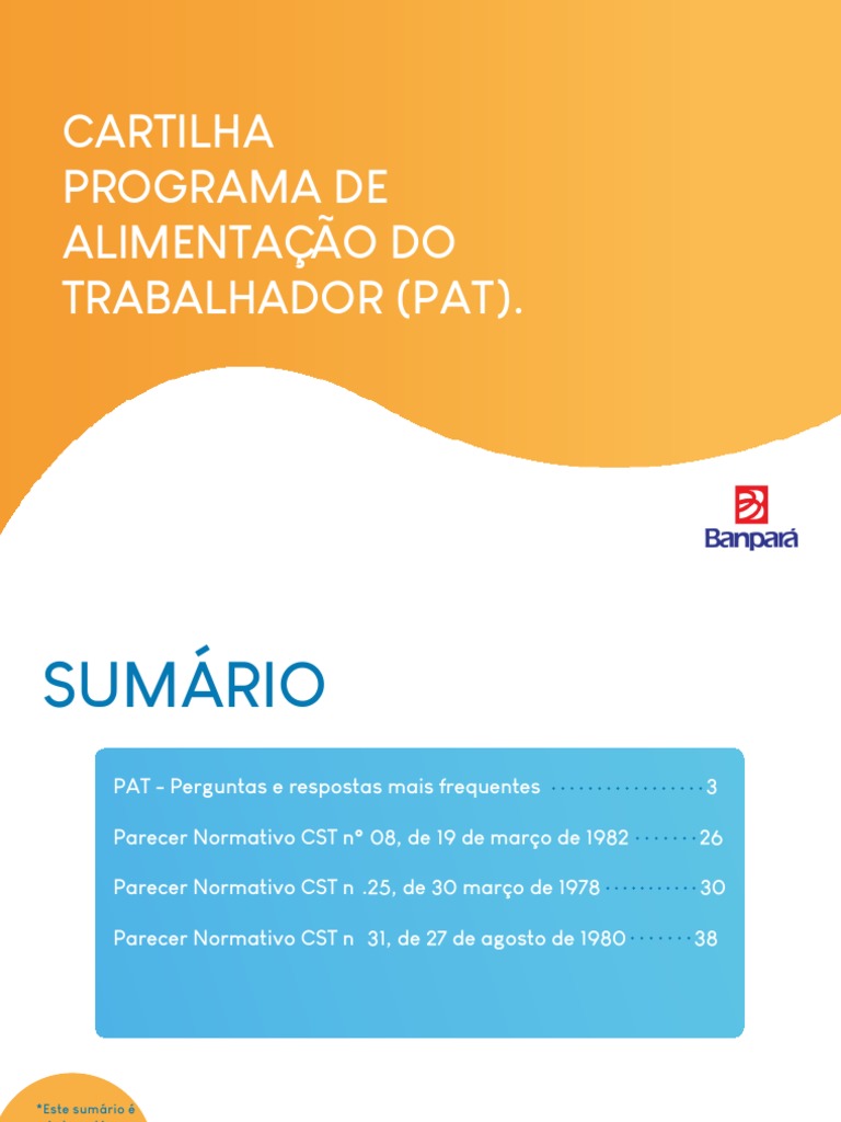 Guia Completo do Programa PAT | PDF | Férias trabalhistas | Impostos