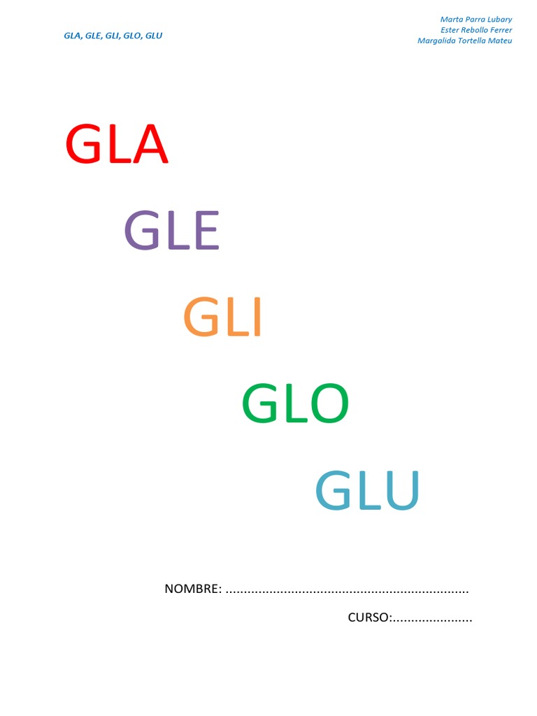GLA GLE GLI GLO GLU Mayuscula PDF | PDF