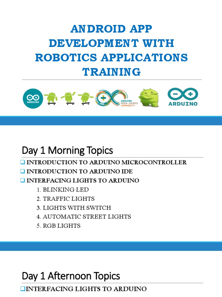 Android App Development With Robotics Applications Training | PDF ...