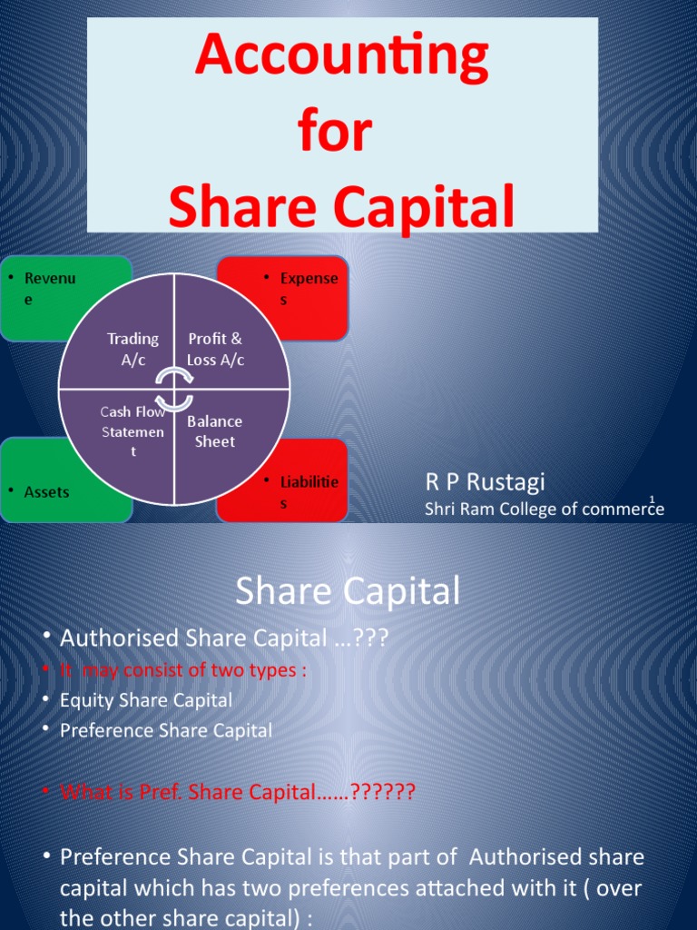 Accounting For Share Capital | PDF | Financial Capital | Preferred Stock