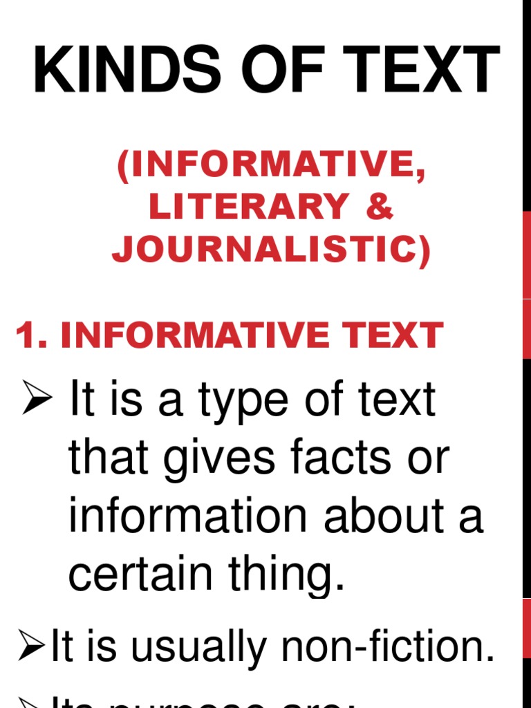 Kinds of Text Types (English 9) | PDF
