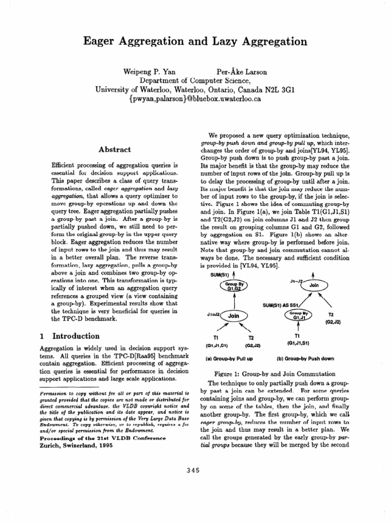 Eager Aggregation and Lazy Aggregation | PDF | Data Management | Databases