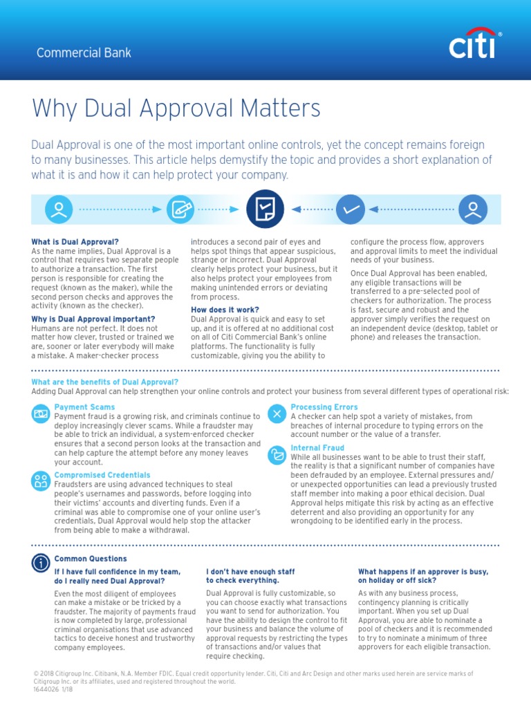 Why Dual Approval Matters: Commercial Bank | PDF | Citigroup | Fraud