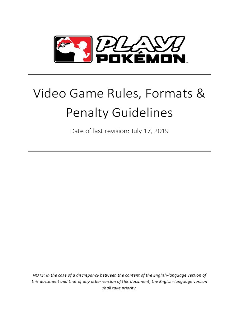 Play Pokemon VG Rules Formats and Penalty Guidelines en | PDF ...
