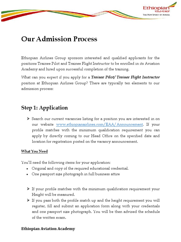 Our Admission Process: Step 1: Application | PDF | Identity Document ...