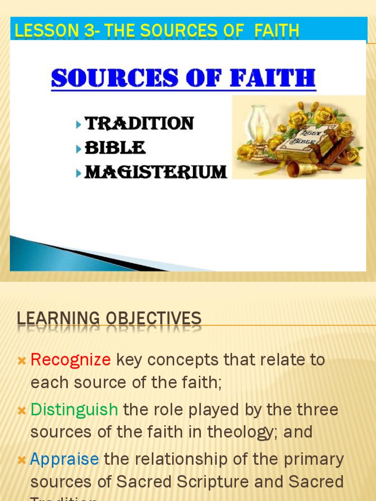 R1 Lesson 3 Sources of The Faith | PDF | Revelation | Monotheism