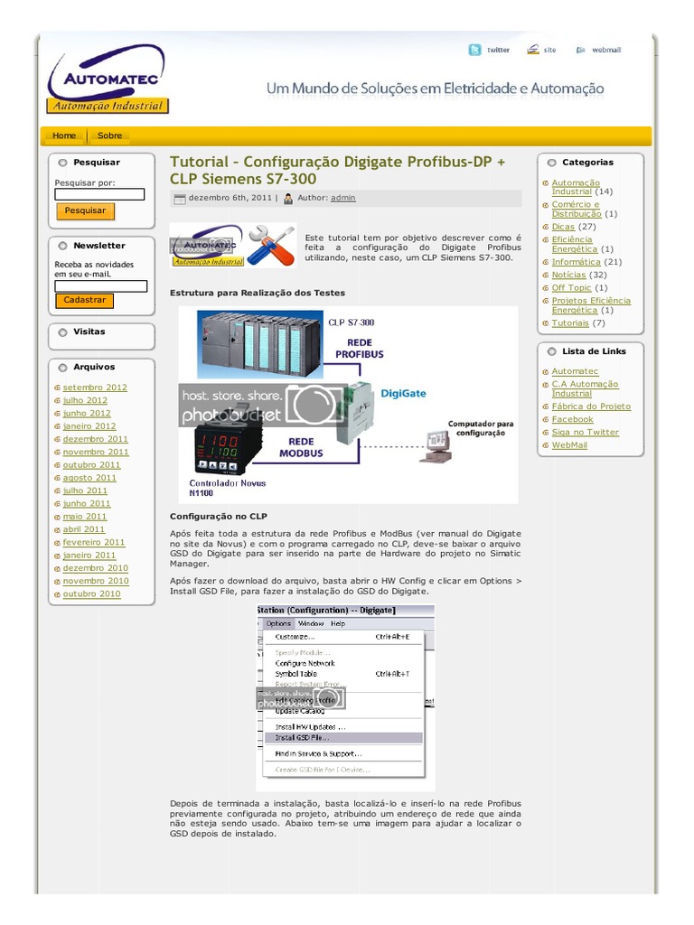 Tutorial - Configuração Digigate Profibus-DP Com S7-300 | PDF ...