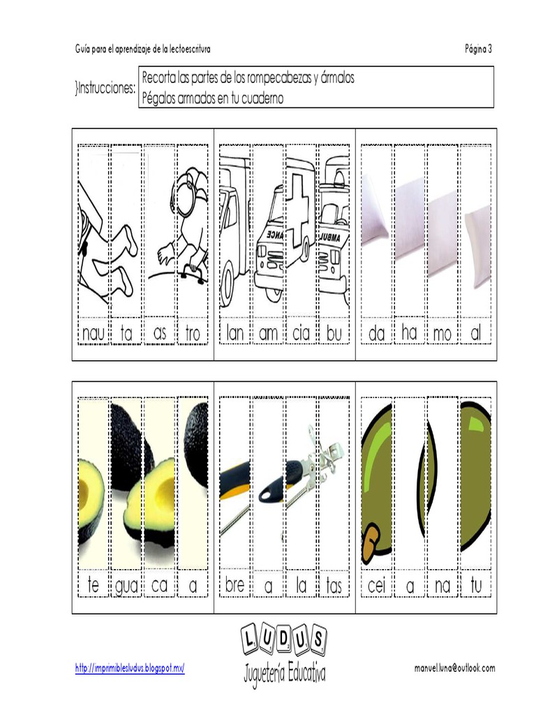 Rompecabezas Sílabas Tetrasilabas PDF | PDF