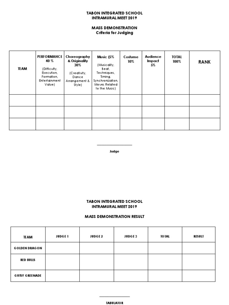 Mass Demonstration Judging Criteria | PDF