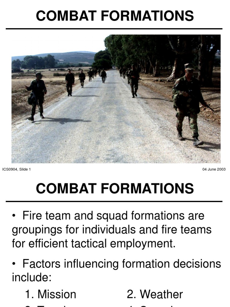 Ics0904 Combat Formations | PDF | Defense Policy | Military Science